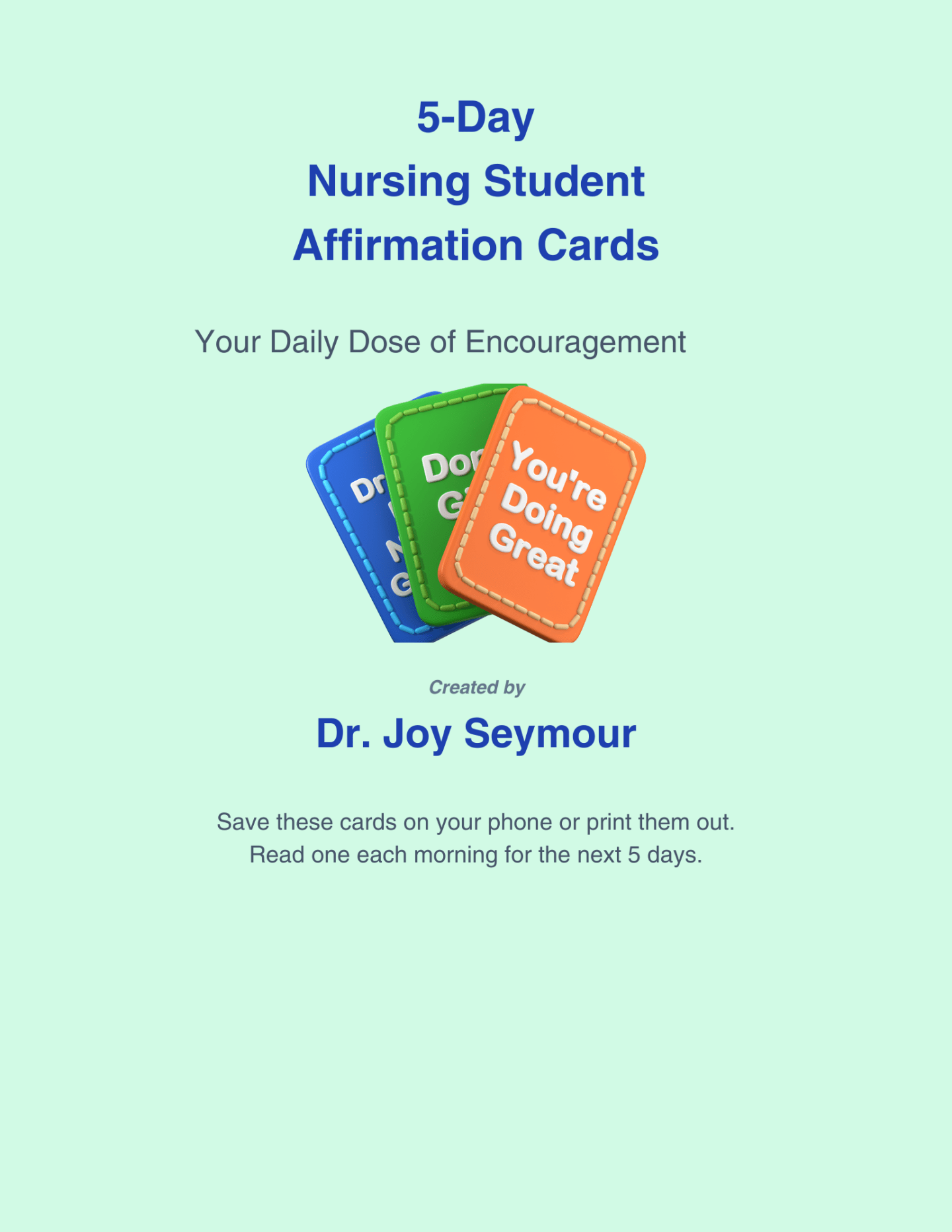 Free 5-Day Nursing Student Affirmation Cards – My NCLEX Story
